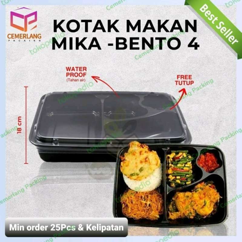 Jual Mika Bento Set Sekat 4 Tray Bintang Lunch Box Kotak Makan Plastik ...