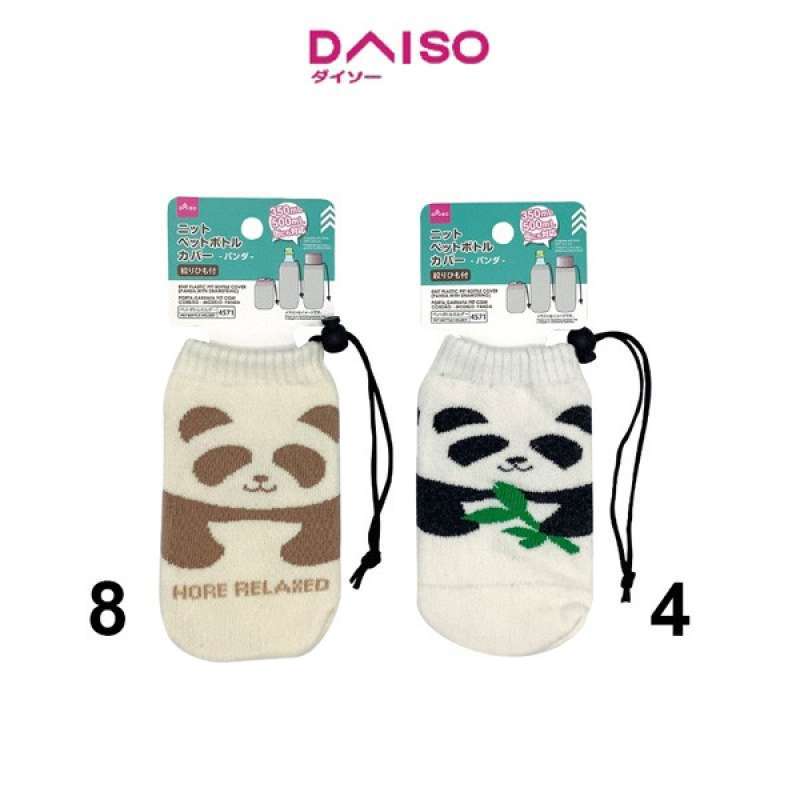 Jual Daiso Knit Plastic Pet Bottle Cover (panda With Drawstring) Di ...