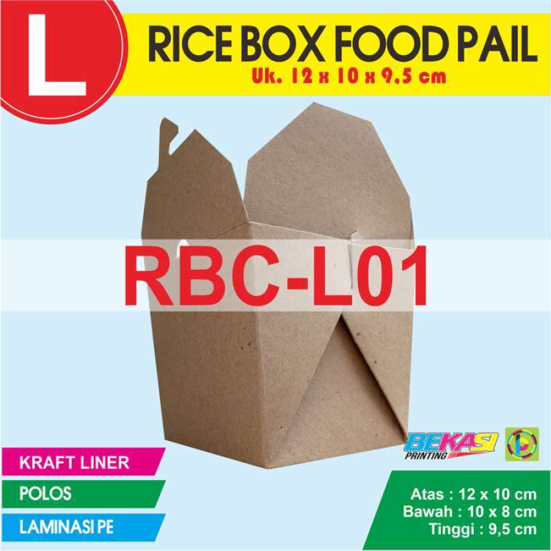Jual 35 Pcs Dus Rice Box Food Pail Coklat Anti Bocor Uk. Large - Rbc-l01 Di Seller Crown ...