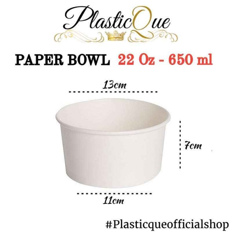 Jual Paper Bowl 650ml 22oz Mangkok Kertas 650 Ml 22 Oz Cup 50pcs 50 Pcs Di Seller Crown ...