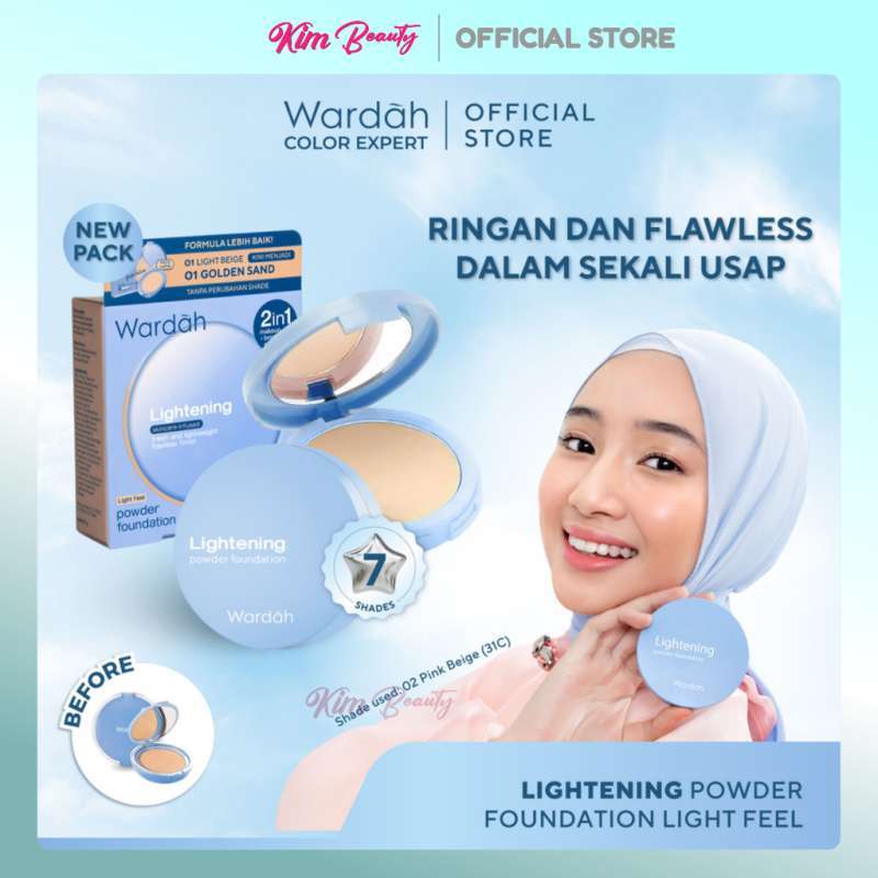 Jual Wardah Lightening Powder Foundation Light Feel - Bedak Dengan Spf 40 Pa++++ 12g - 04 ...