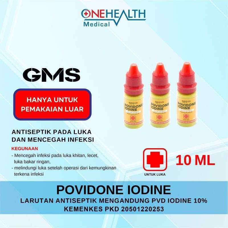 Jual Povidone Iodine 10ml Onehealth / Cairan Antiseptik Luka Cegah ...