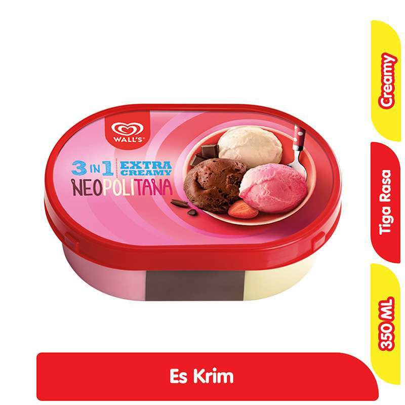 Jual Wall's Es Krim 3 In 1 Extra Creamy Neopolitana 350 Ml Di Seller ...