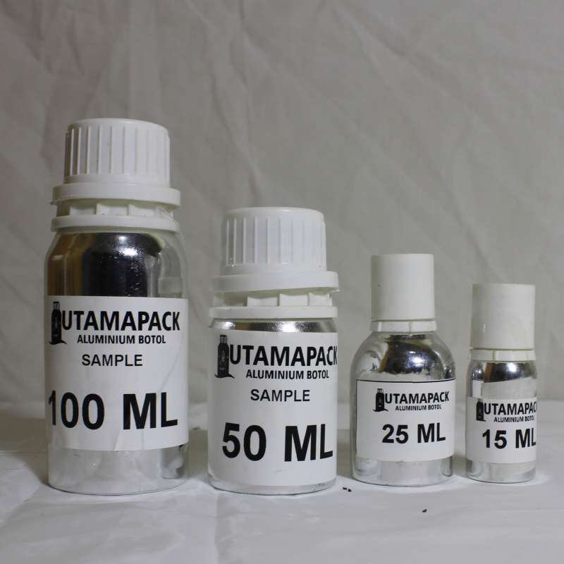 Jual Botol Sampel Parfum Aluminium 25 Ml Lengkap Dengan Tutup Double ...
