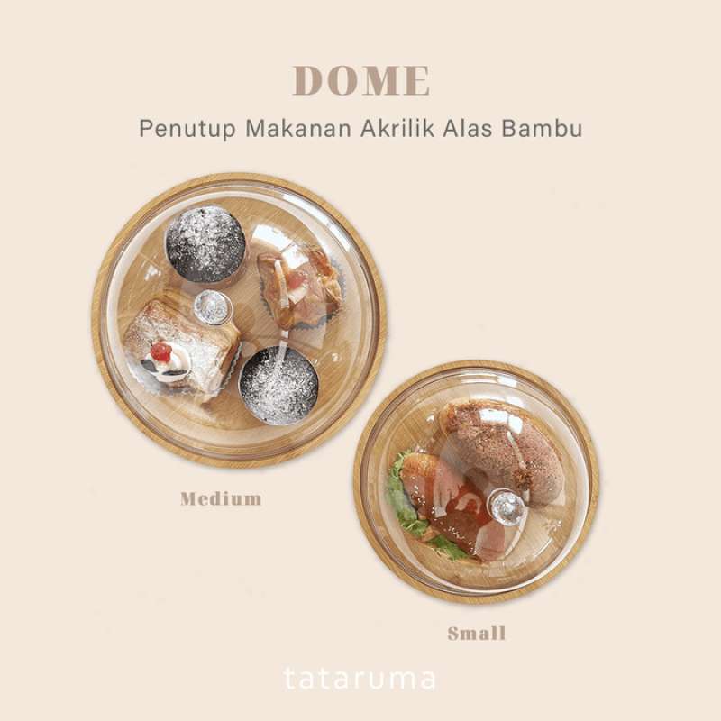Jual Dome Satuan - Penutup Makanan Kue Akrilik Alas Bambu Di Seller ...