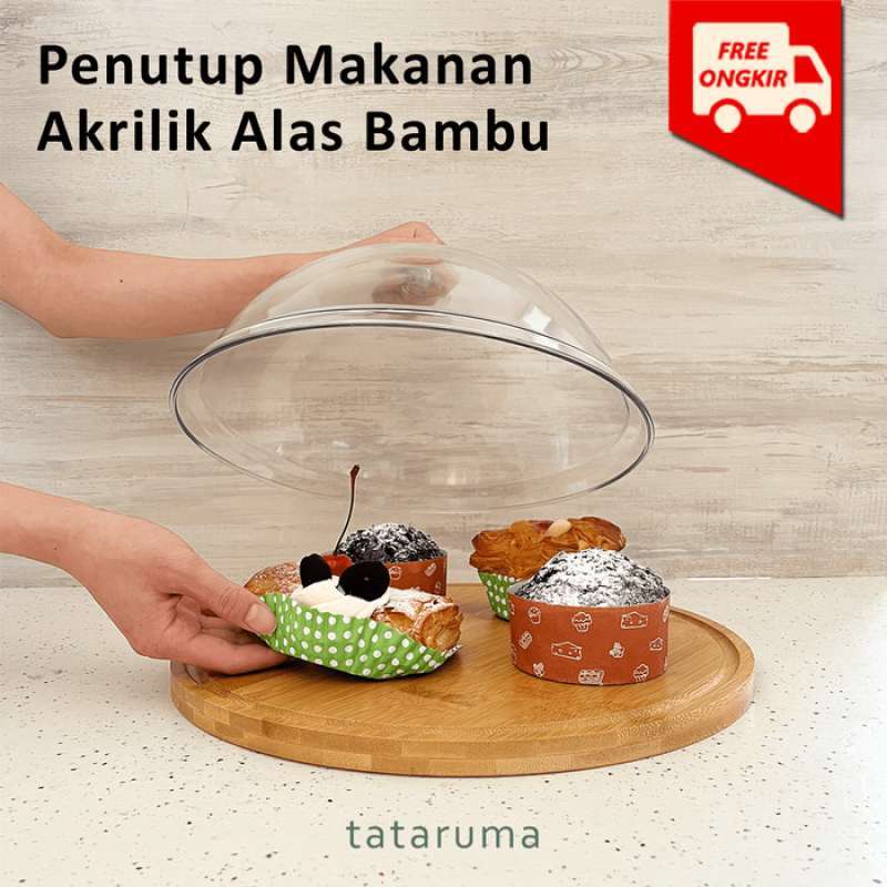 Jual Dome Satuan - Penutup Makanan Kue Akrilik Alas Bambu Di Seller ...