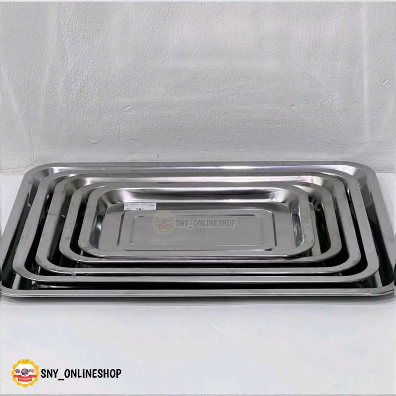 Jual Nampan Persegi Saji Piring Prasmanan Stainless Loyang Bake Tray ...