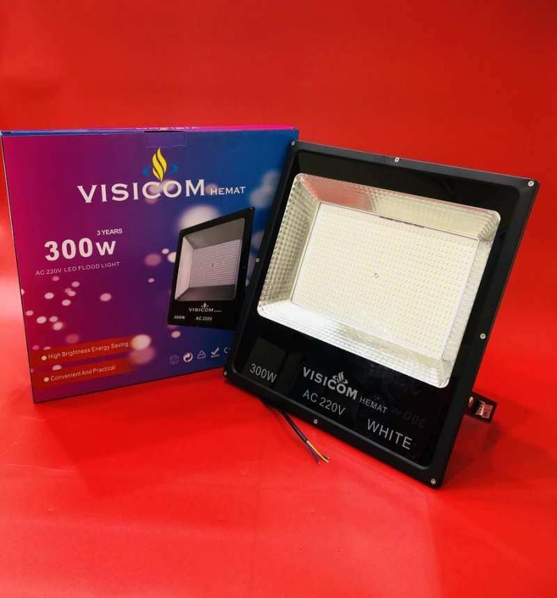 Jual Lampu Sorot Led Flood Light Ac 220v 300 Watt White Hemat Visicom ...