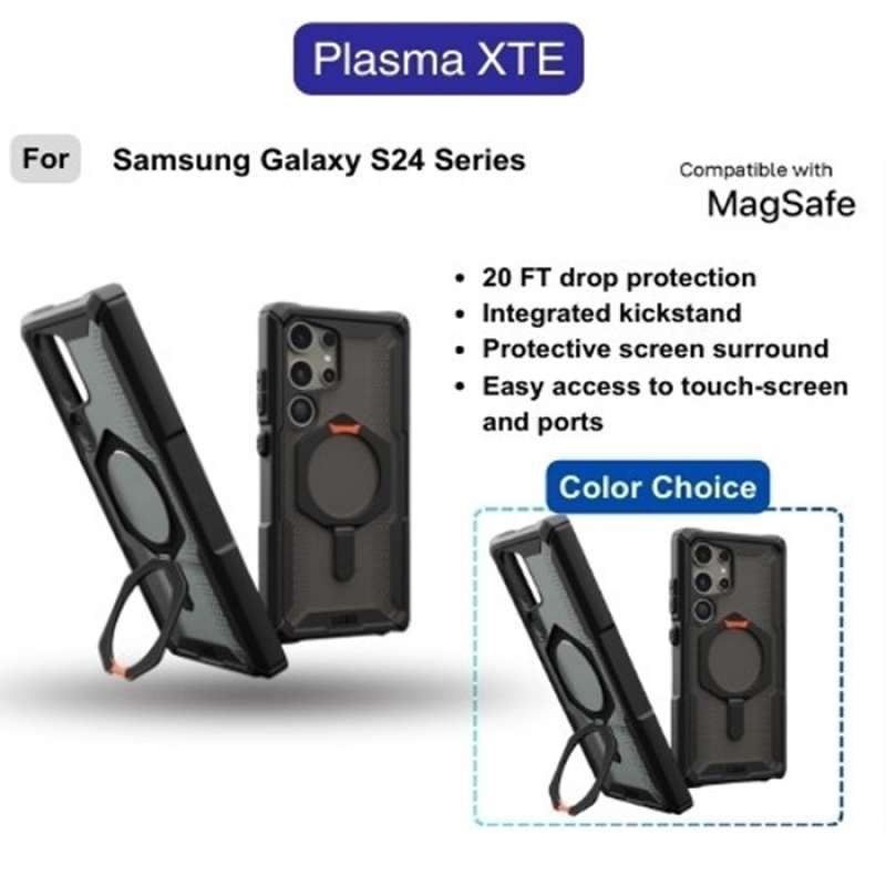 Promo Case Samsung S24 Ultra Uag Plasma Xte MagSafe Stand Case S24 Ultra Black Orange Diskon 6