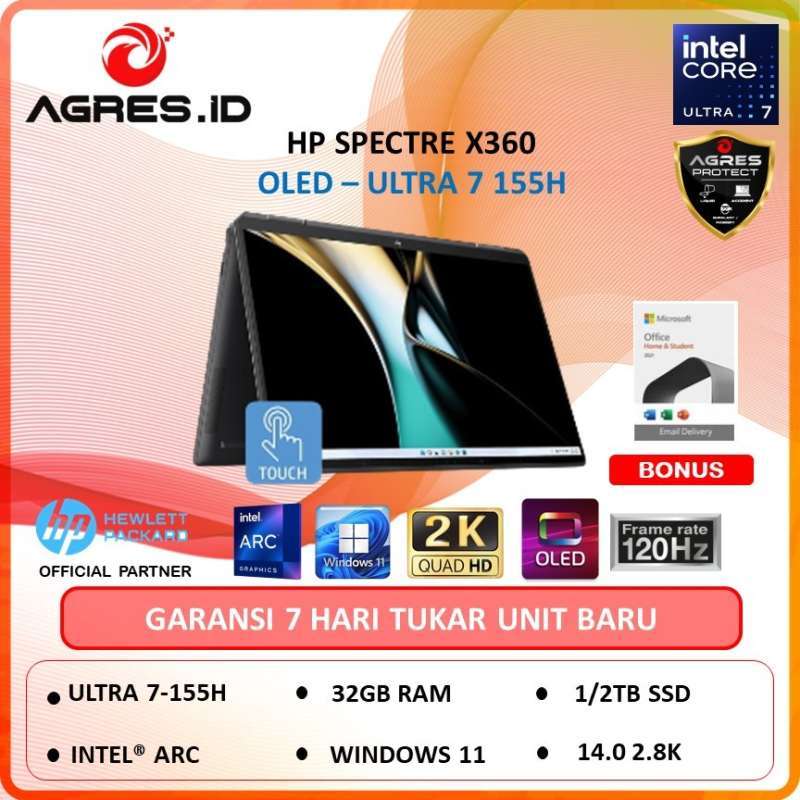 Promo Hp Spectre X360 14 Eu0004tu Oled Ultra 7 155h Ram 32gb Ssd 1tb Windows 11+ Ohs 14.0 2.8k ...