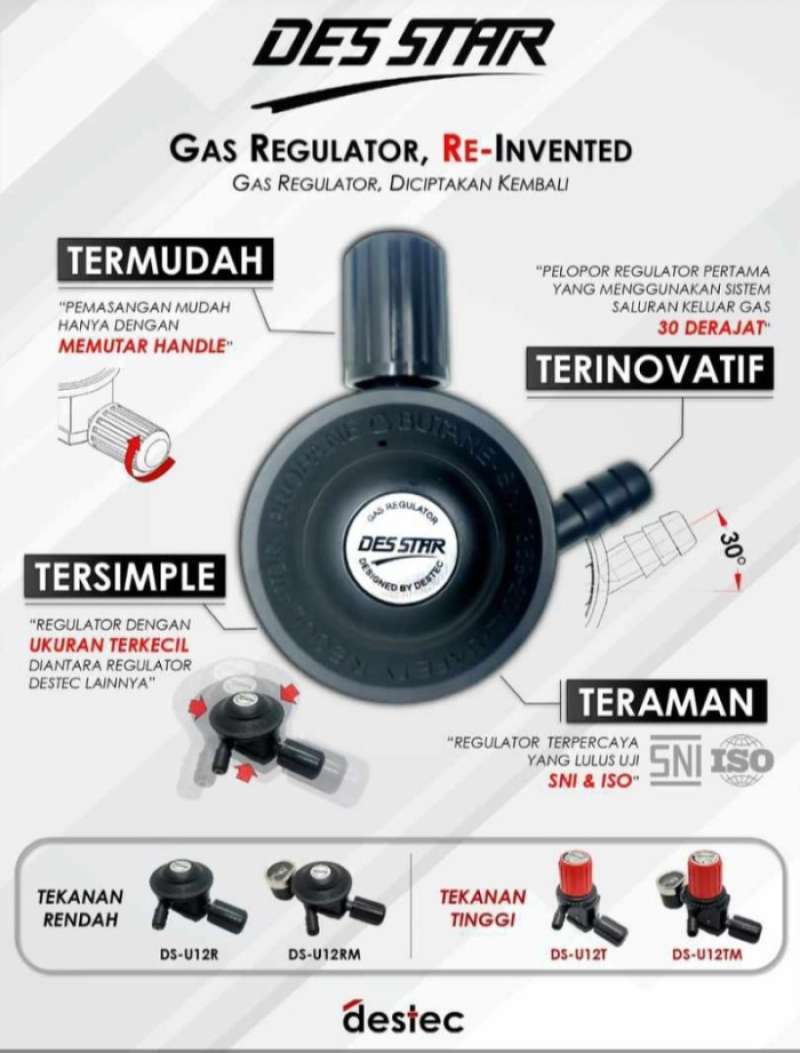 Jual Kepala Gas / Regulator Gas Des Star Ds-u12rm & Ds-u12r Tekanan ...