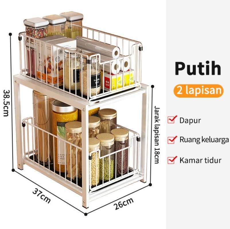 Jual Rak Dapur Bawah Wastafel Kitchen Rack Rak Kabinet Lemari Dapur ...