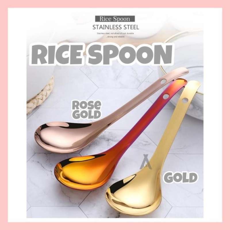 Jual Sendok Centong Nasi Stainless Rice Spoon Rose Gold Di Seller ...