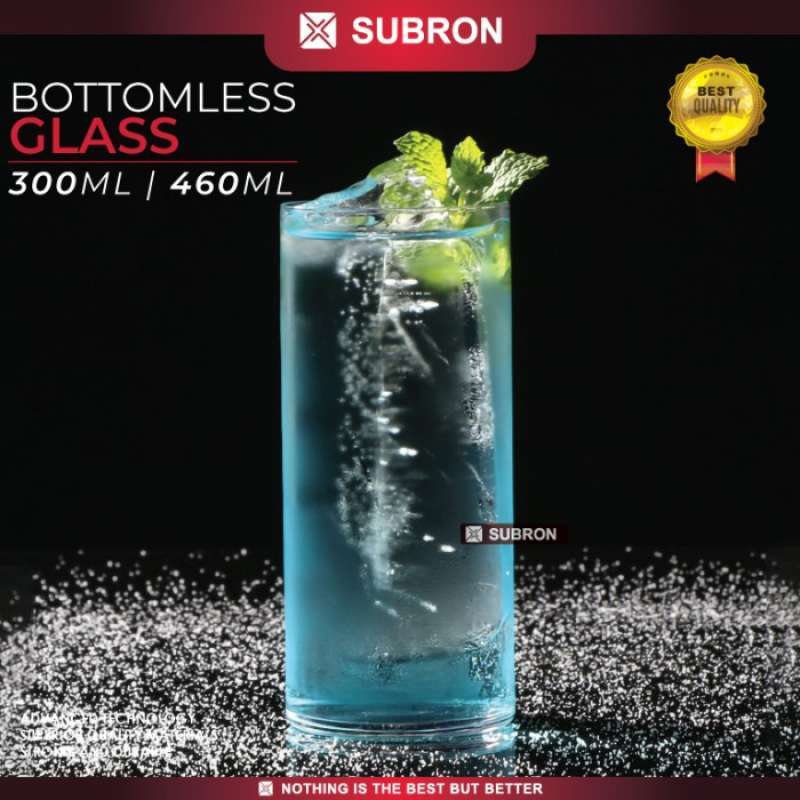 Jual Subron Gelas Kaca Bottomless Aesthetic Polos Straw 300ml 460ml ...