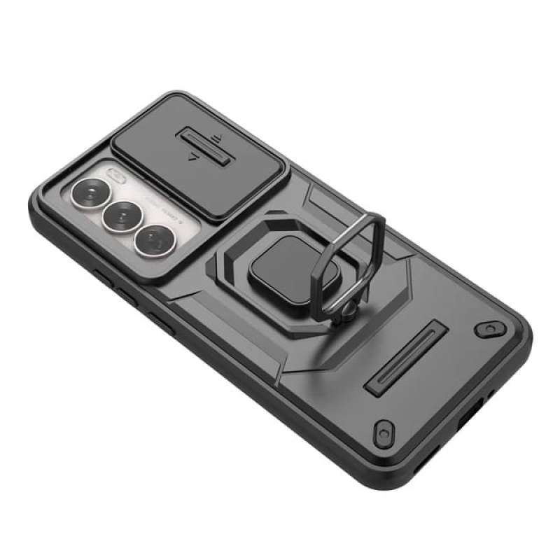 Jual Premium Armor Case Oppo Reno 12 Pro Lens Slider Protection - Black ...