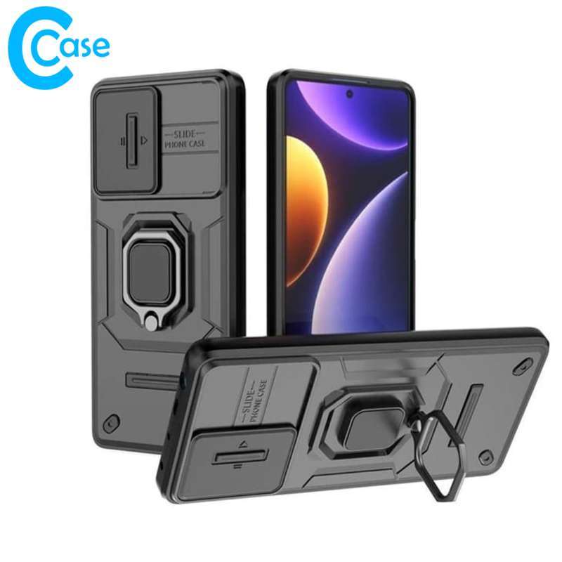 Jual Premium Armor Case Oppo Reno 12 Pro Lens Slider Protection - Black ...