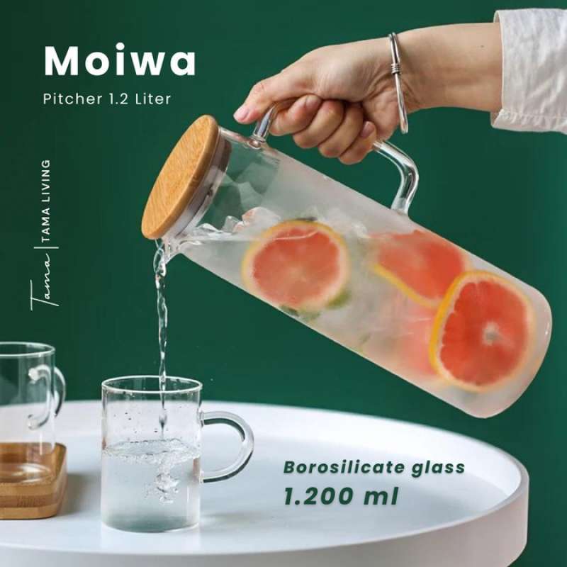 Jual Ã€ tamaã€‘moiwa Pitcher Teko Kaca 1200ml Water Jug Teko Air Water ...