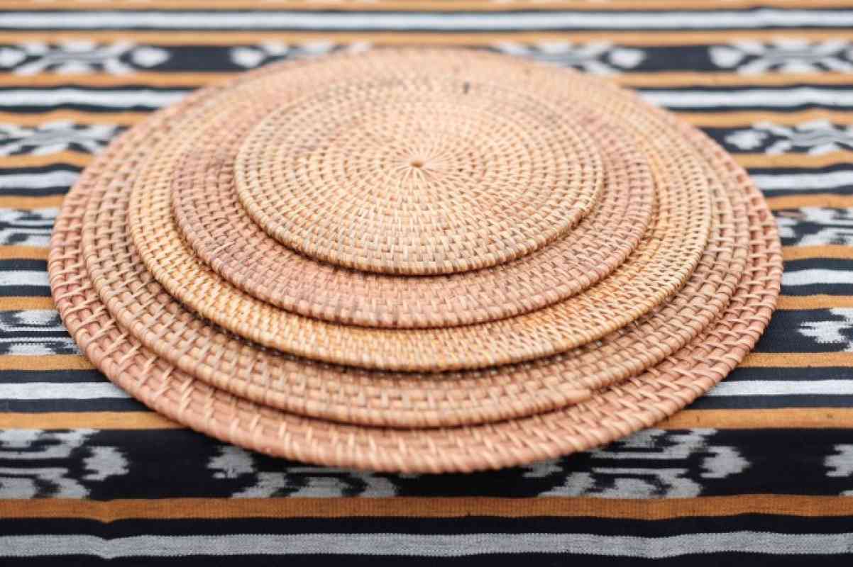 Jual Dklasik Plasmet Rotan/placemat Rattan/alas Piring Bulat 35 Cm ...