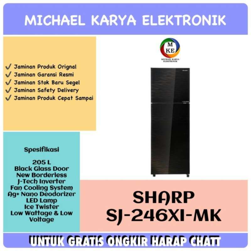 Promo Kulkas 2 Pintu Sharp Hitam Kaca Sj-246xi-mk 205 Liter J-tech Inverter Diskon 23% Di Seller ...