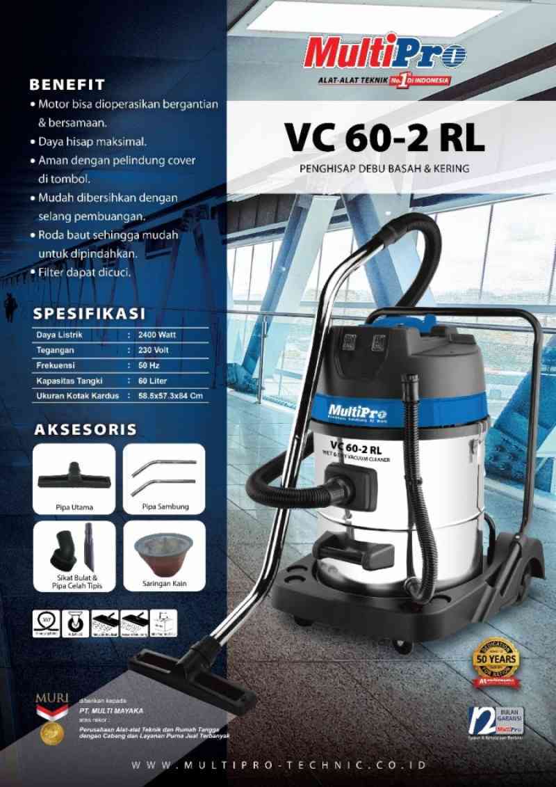 Promo Multipro Vacuum Cleaner Vc 60-2 Rl Mesin Penyedot Debu Vakum 60 ...