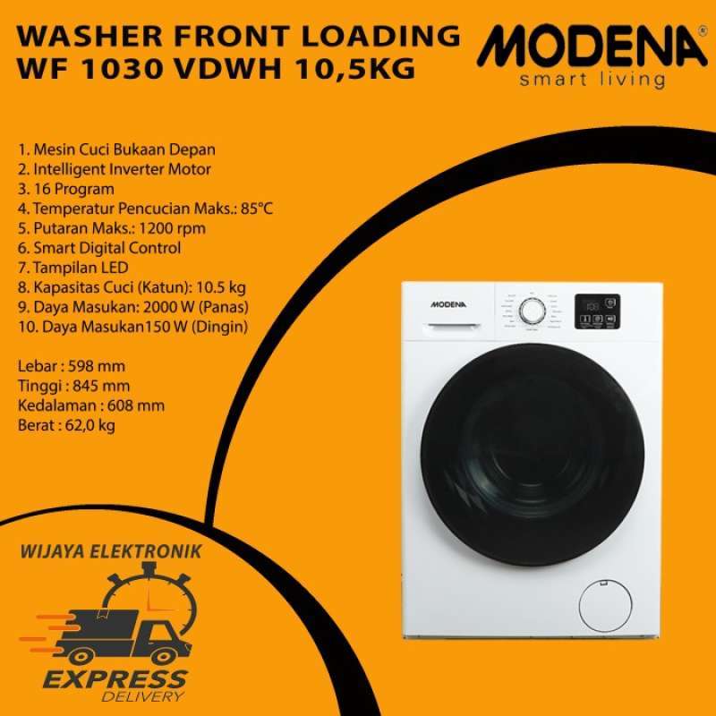 Promo Mesin Cuci Front Loading 10kg Modena Wf1030vdwh Washer Wf 1030 ...
