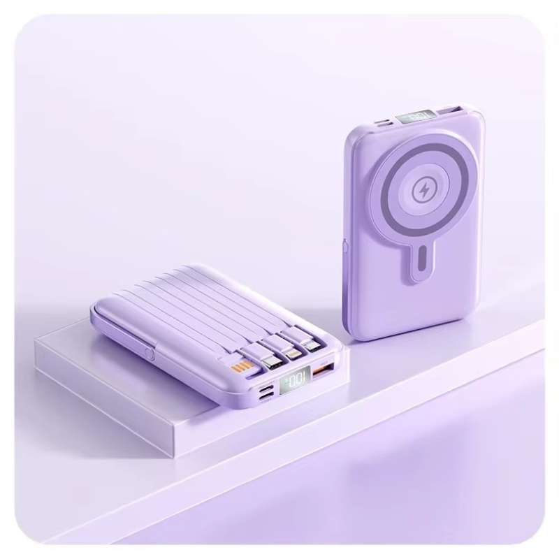 Jual Magnetic Wireless Mini Power Bank Mah Built In Cables With Magsafe Support Pd W