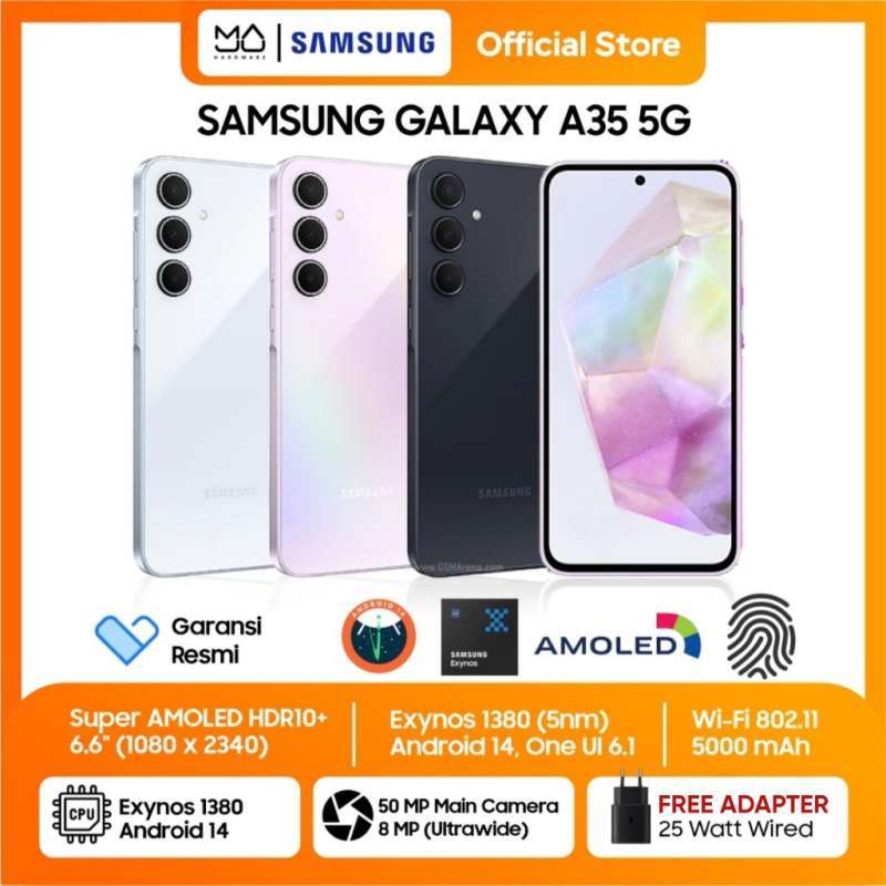 Jual Samsung Galaxy A35 5g - 8/256 Gb - Garansi Resmi Sein 1 Tahun Include Adaptor 25 Watt Di ...