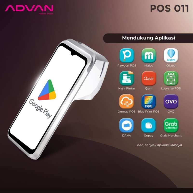 Jual Advan Harvard O11 Smart Mobile Pos Printer Cashier Android 4g Lte ...