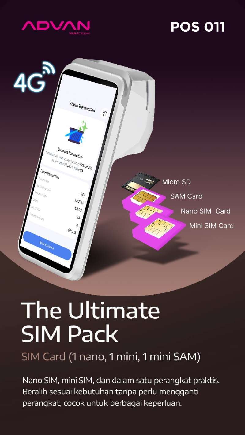 Jual Advan Harvard O11 Smart Mobile Pos Printer Cashier Android 4g Lte ...