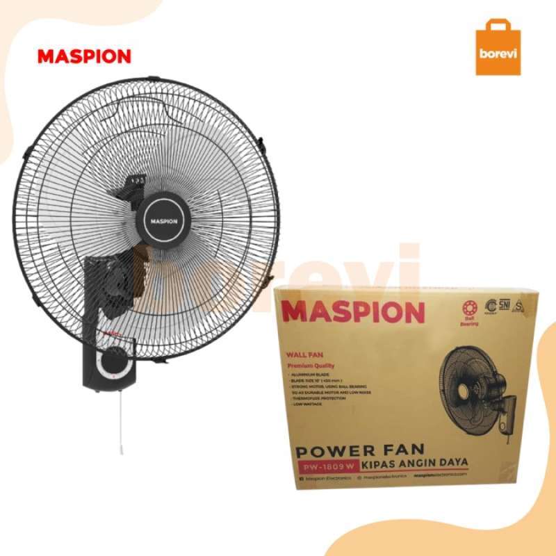 Promo Maspion Pw 1809 W Wall Fan 18 Inch Kipas Angin Dinding Besi 3 ...