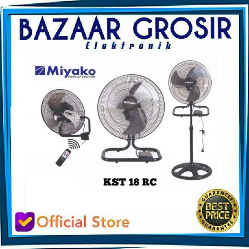 Promo Miyako 3 In 1 Stand Fan Desk Fan Wall Fan Kipas Angin Kst-18 Rc ...