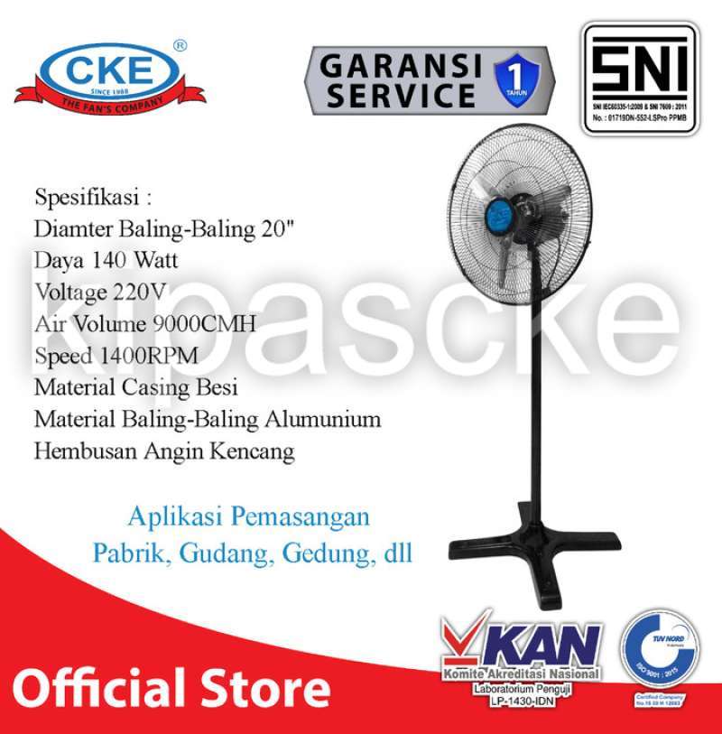 Promo Kipas Angin Tumpu Industri 20 Inch Stand Fan Kipas Angin Berdiri ...