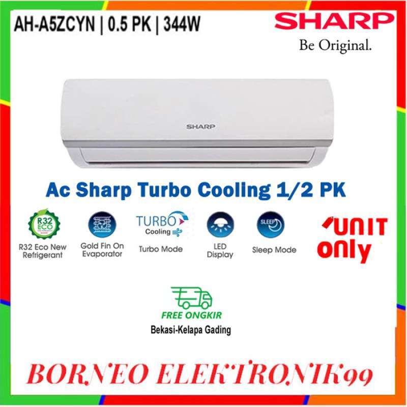 Promo Ac Sharp Turbo Cooling Ah-a5zcyn 1/2 Pk Unit-only Diskon 23% Di ...