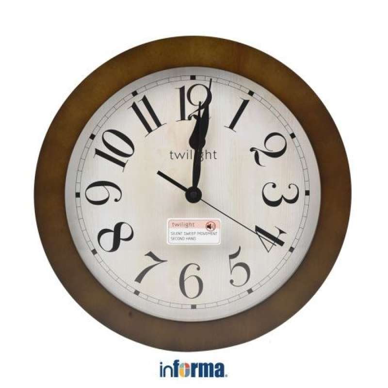 Promo Informa - Jam Dinding 34 Cm Kayu- Cokelat Diskon 23% Di Seller ...