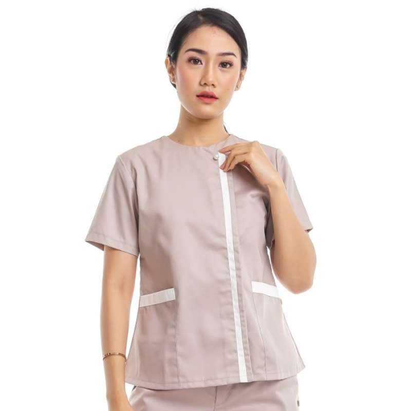 Jual Cindy Set Beige Baju Seragam Suster Art Nanny Baby Sitter Modern ...