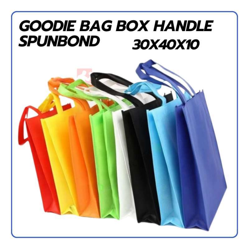 Jual Goodie Bag Tas Spunbond Handle Box Ukuran 30x40x10 75 Gsm / Tas ...