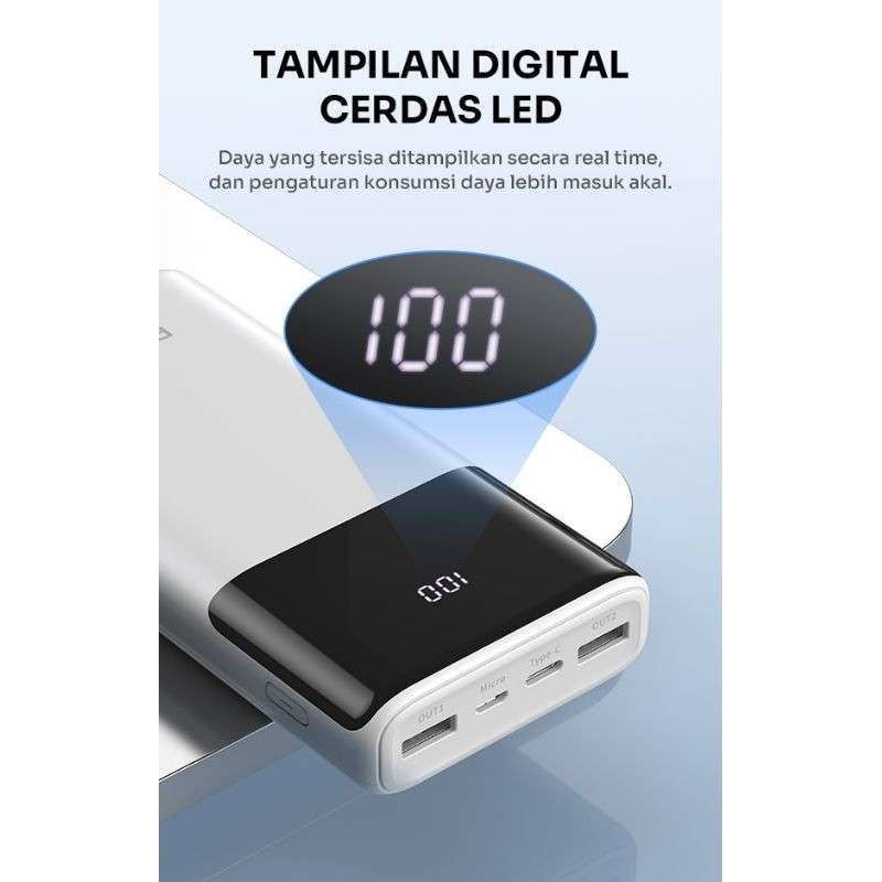 Jual Robot Rt22s Powerbank 20000mah 15w 3 Output Port Usb Type C Pd Led ...