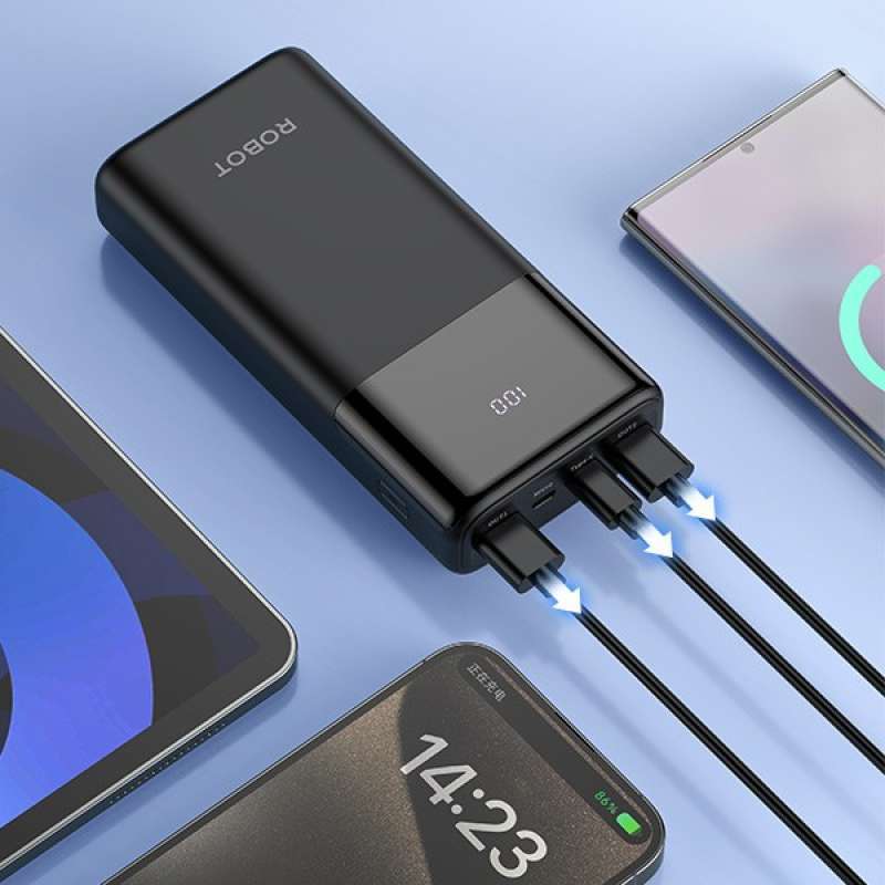 Jual Robot Rt22s Powerbank 20000mah 15w 3 Output Port Usb Type C Pd Led ...