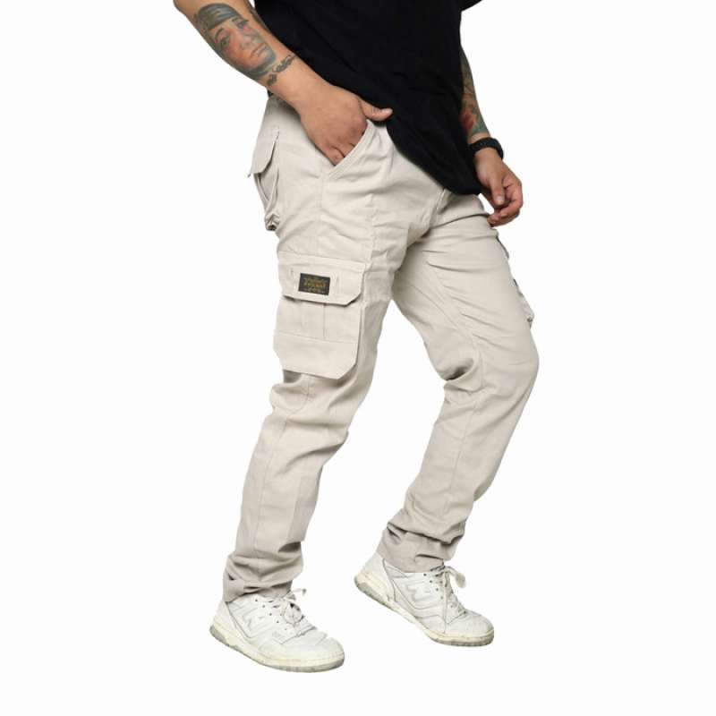 Promo Celana Pria Cargo Panjang Zweckout Label Slim Fit Twill Jumbo Army 40 - Mocca, 34 - 34 ...