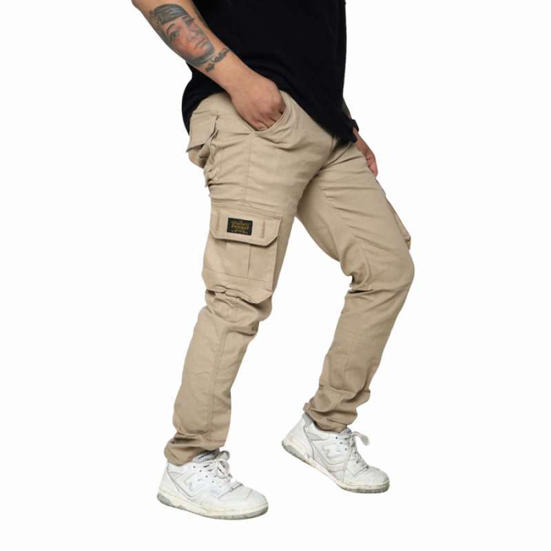 Promo Celana Pria Cargo Panjang Zweckout Label Slim Fit Twill Jumbo Army 40 - Mocca, 34 - 34 Abu ...