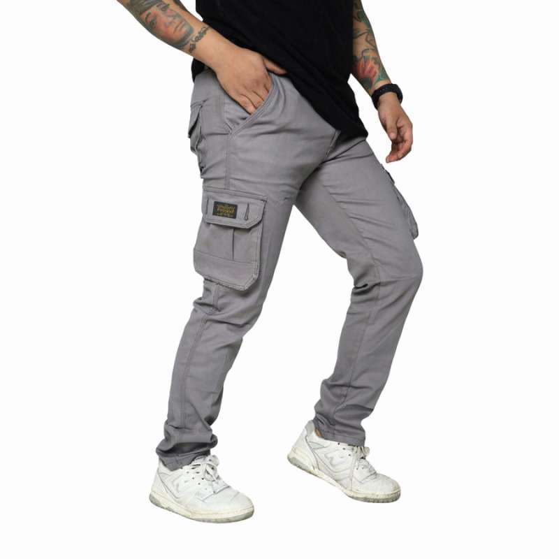 Promo Celana Pria Cargo Panjang Zweckout Label Slim Fit Twill Jumbo Army 40 - Mocca, 34 - 34 Abu ...