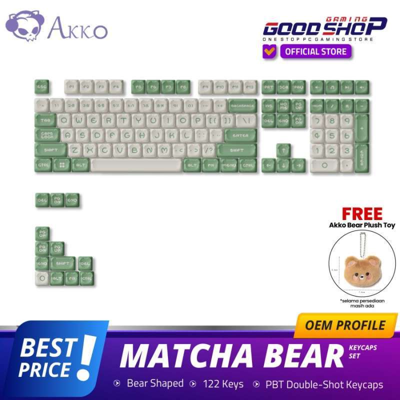 Jual Akko Matcha Bear Oem Profile Keycaps Set 122 Keys Di Seller Good ...