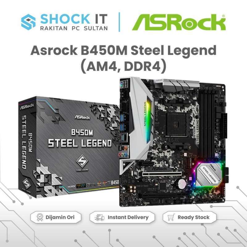 Jual Asrock B450m Steel Legend (am4, Amd Promontory B450, Ddr4, Usb3.1 ...