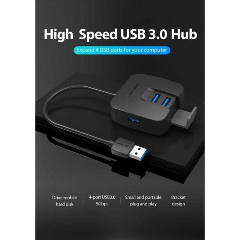 Jual USB Hub 4 Port Vention Chbbd Usb3.0 Hub 0.5m Black Di Seller ...