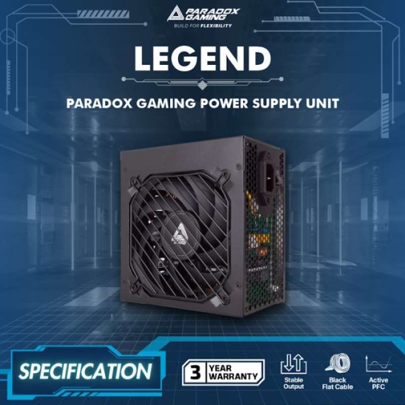 Jual Paradox Gaming Legend 550w | Psu 550w 80+ Bronze Flat Cable Di ...