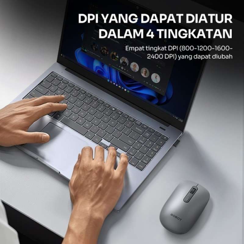 Jual Mouse Wireless Robot M316 Grey Silent Click Untuk Laptop Pc Di ...