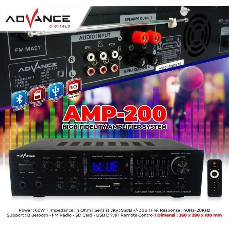Jual Advance High Fidelity Amplifier System Ampli Amp-200 Amp-300 Amp ...