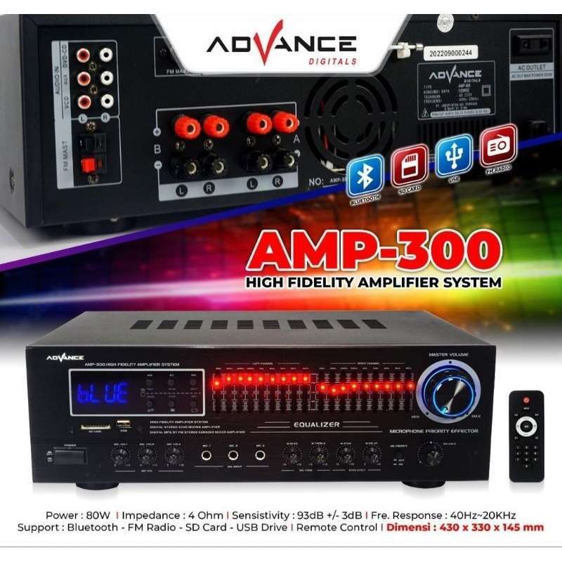 Jual Advance High Fidelity Amplifier System Ampli Amp-200 Amp-300 Amp ...