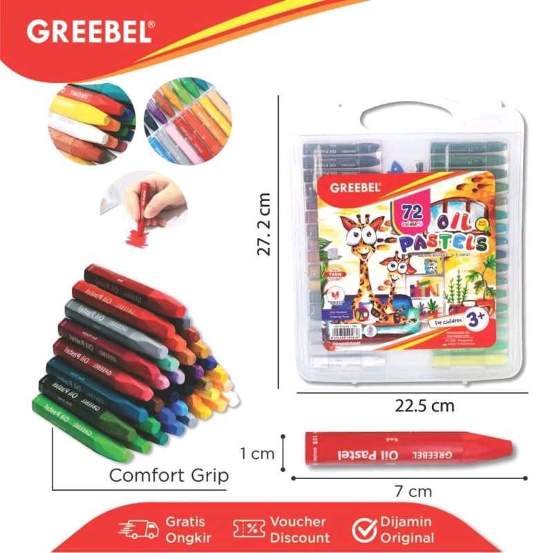 Promo Greebel Crayon 72 Warna / Oil Pastel Greebel 72 Warna Diskon 16% ...