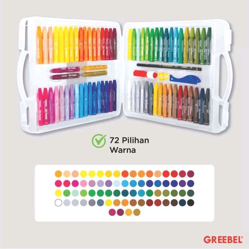 Promo Greebel Crayon 72 Warna / Oil Pastel Greebel 72 Warna Diskon 16% ...
